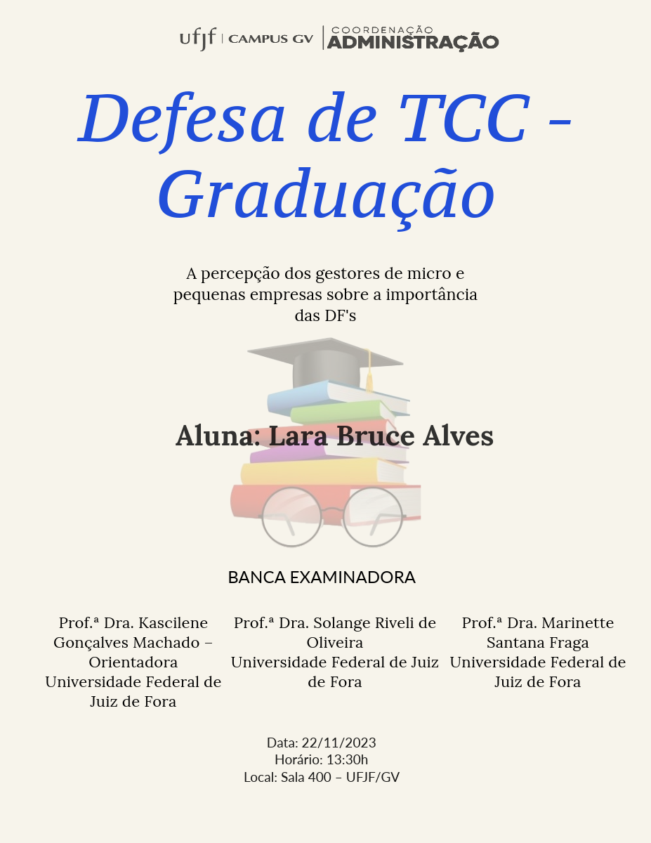 Convite de defesa de Monografia (TCC) – Lara Bruce Alves - Departamento ...