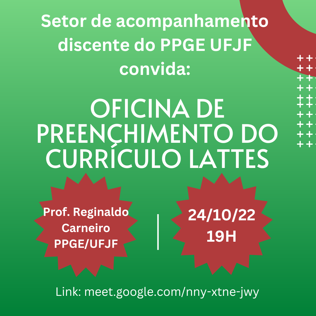 Oficina de preenchimento do Lattes - Programa de Pós-Graduação em Educação