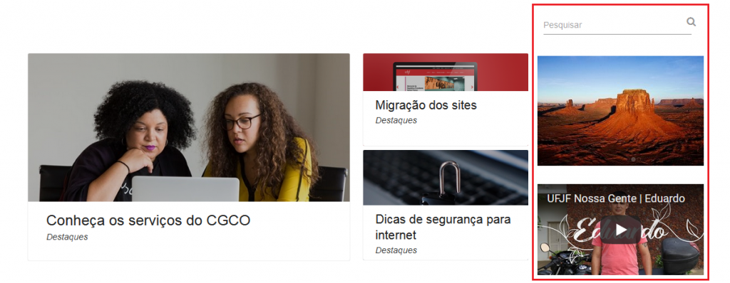Configurar a Barra Lateral - Treinamentos do CGCO